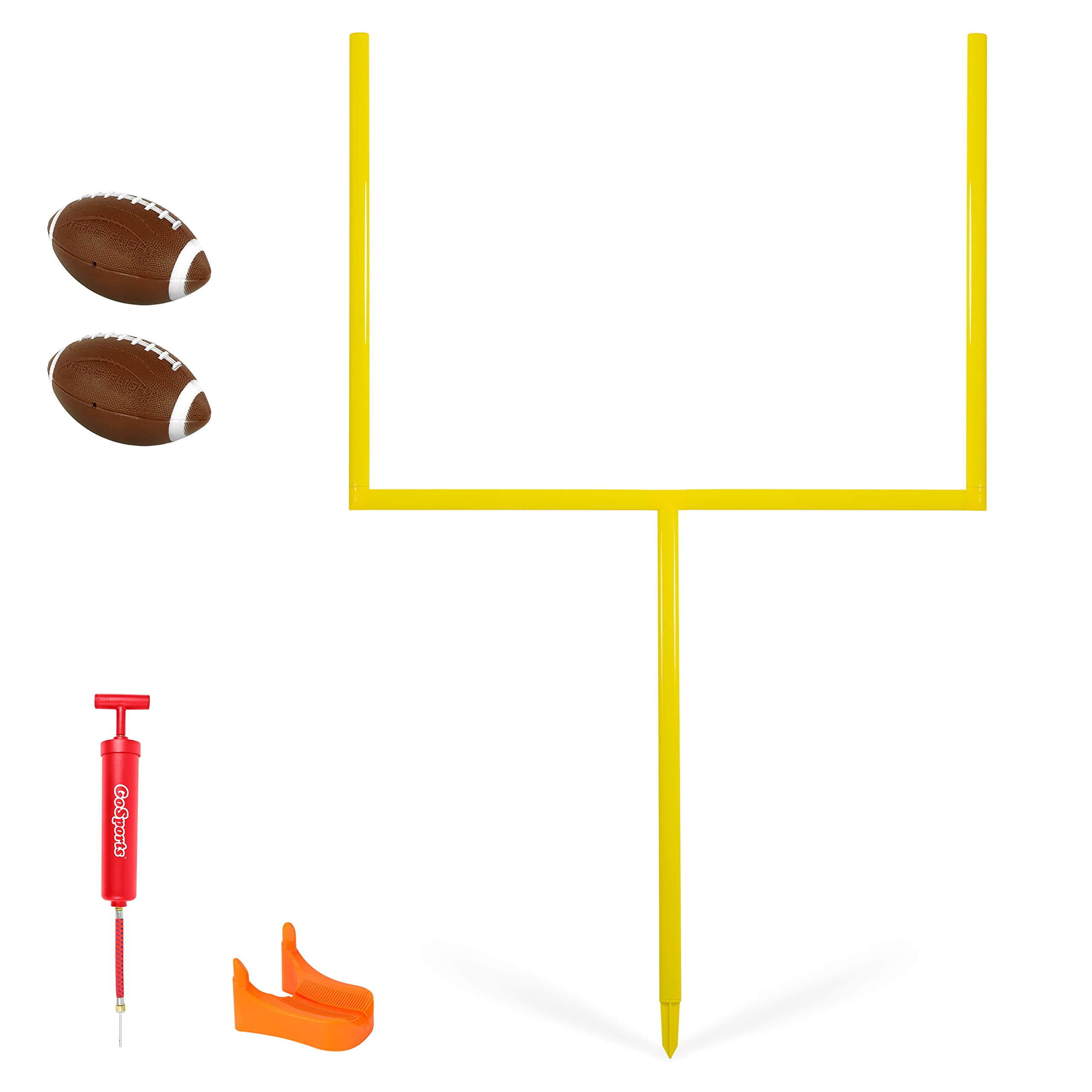 Buy GoSports Football Field Goal Post Set with 2 Footballs and Kicking ...