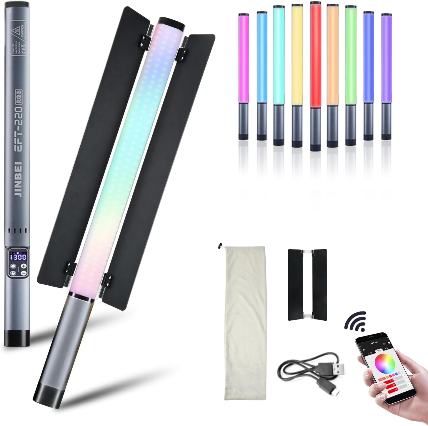 Amazon.com : JINBEI EFT-220 RGB Handheld LED Light Stick, Light Wand ...