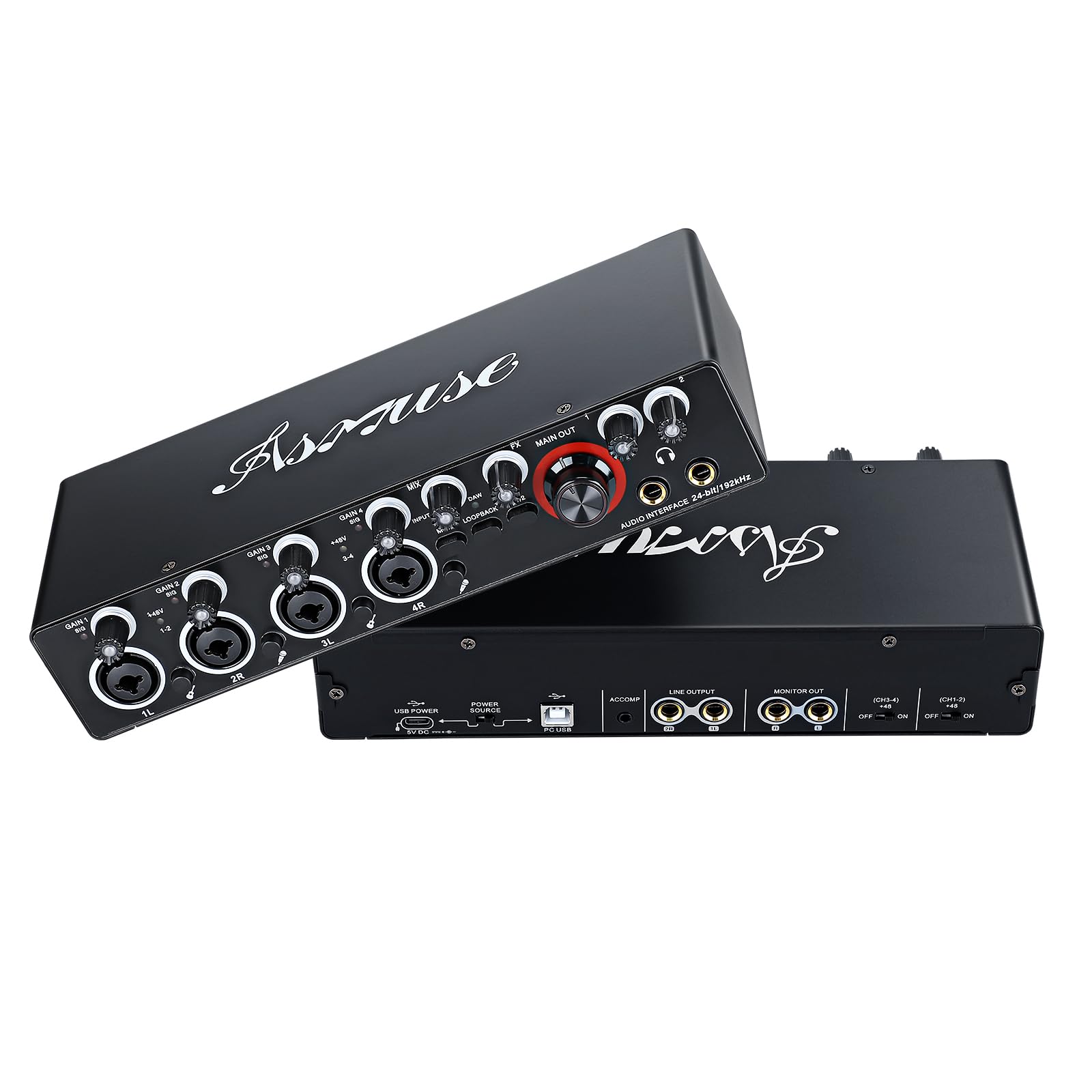 Snapklik.com : 4 Channels USB Audio Interface, 24-bit/192 kHz High ...