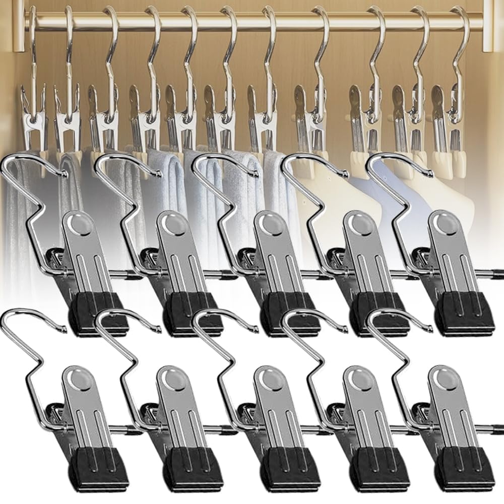 Amazon.com: Space-Saving Clothespin Hat Pants Storage Hanging Travel ...