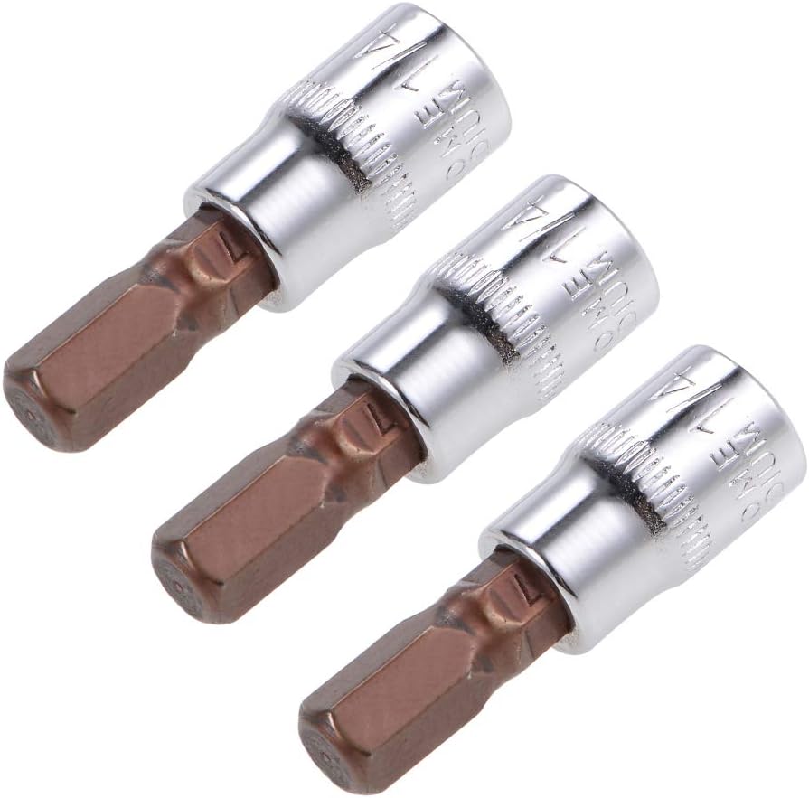 Amazon.com: uxcell 1/4" Drive x H7 (7mm) Hex Bit Socket, S2 Steel Bits ...