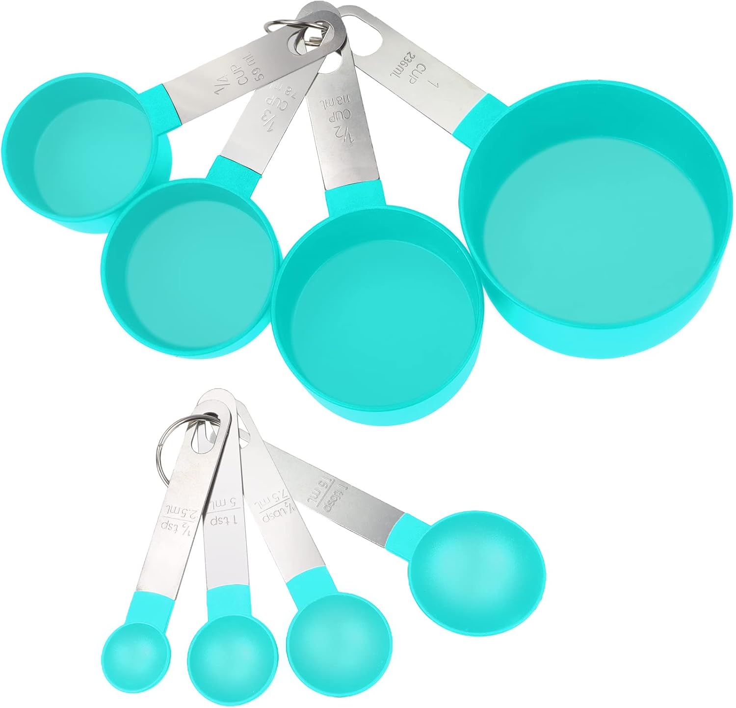 ProChosen 8PCS Measuring Cups and Spoons with Stainless Steel Handles ...