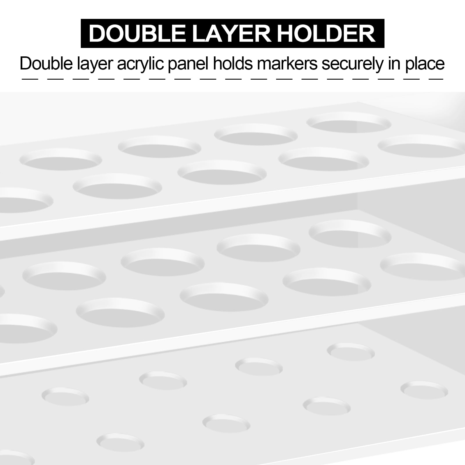 Acrylic Magnetic Dry Erase Marker Holder, 10 Slots White Magnetic ...