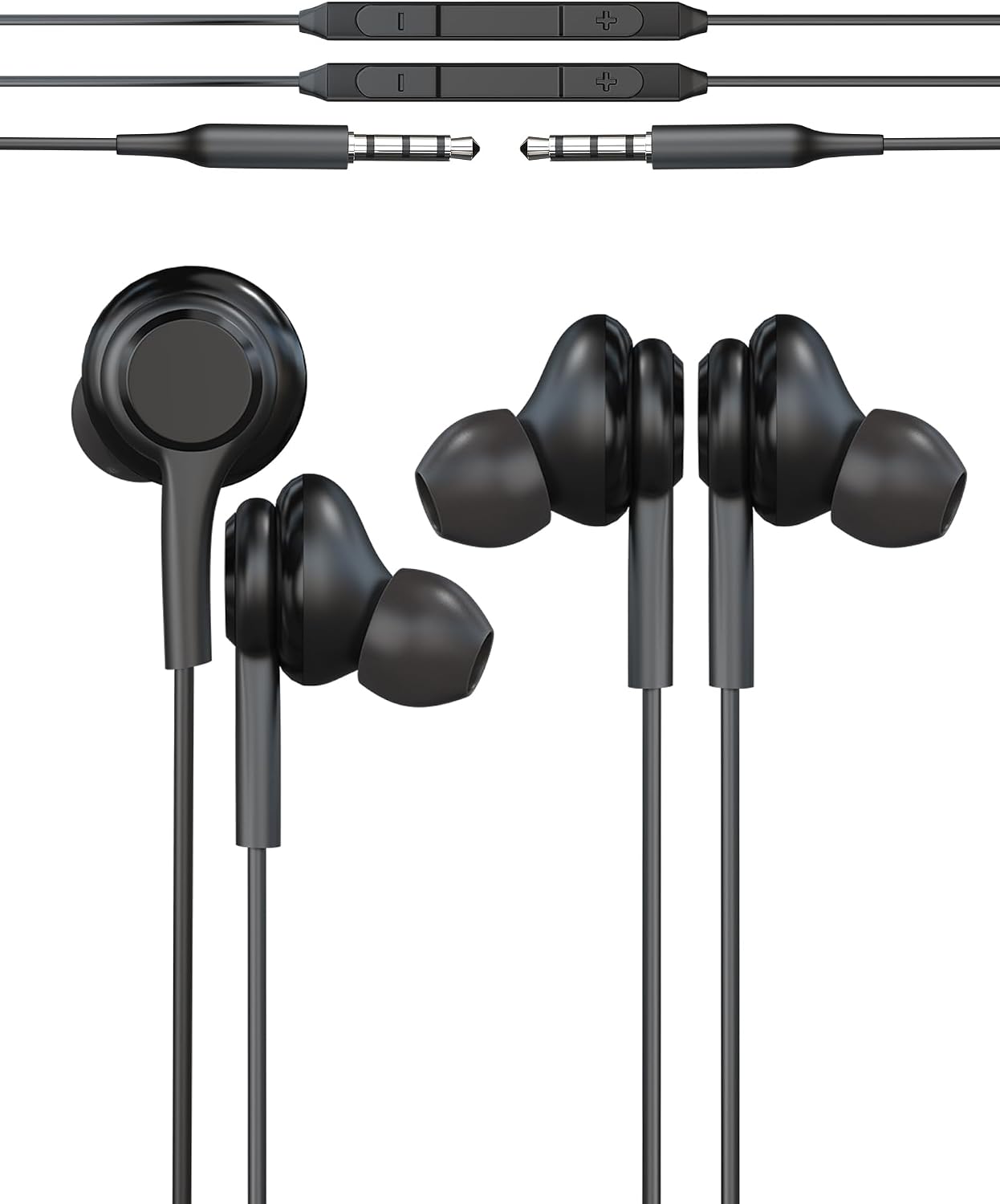 3.5mm Jack Wired Earbuds Earphones with Microphone(2 Pack) Gaming Noise ...
