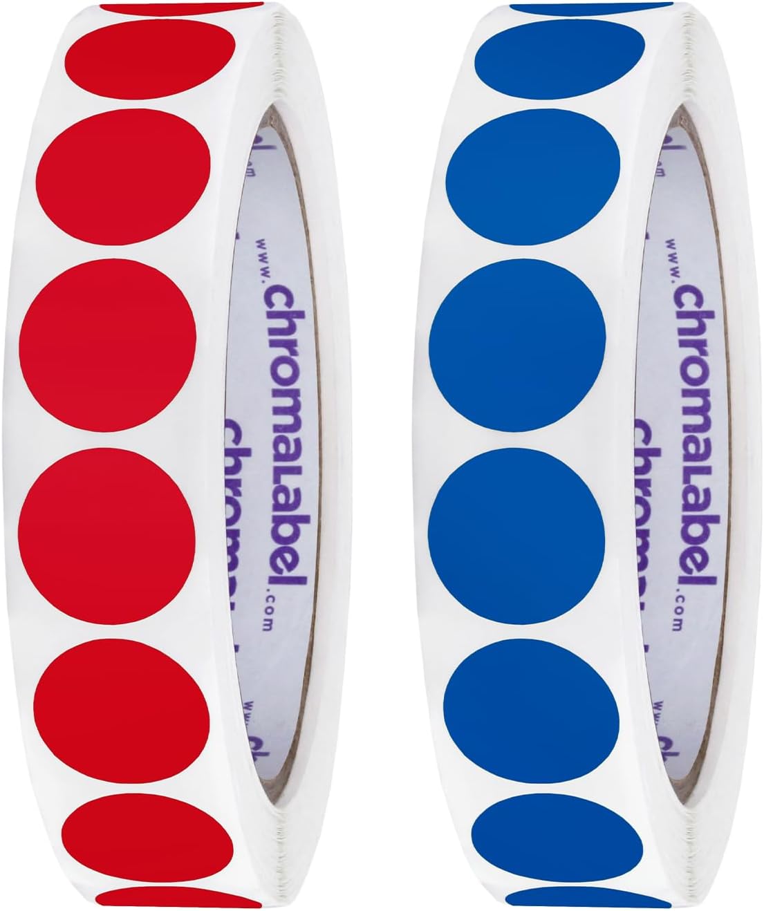 Amazon.com : ChromaLabel 0.75 inch Red and 0.75 inch Dark Blue Round ...