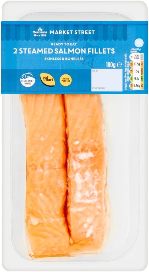 Morrisons 2 Steamed Salmon Fillets, 180g : Amazon.co.uk: Grocery