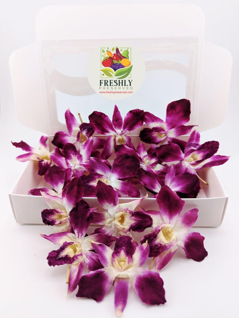 Amazon.com: Edible Flower Freshly Preserved Freeze-Dried Edible Orchids ...