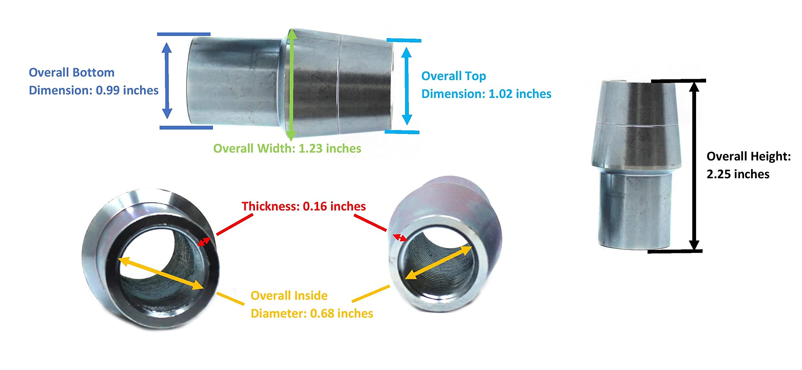 Joint Tubes 3/4 16 RH & LH Threaded Weld In Bung Tube Adapter Kit ...