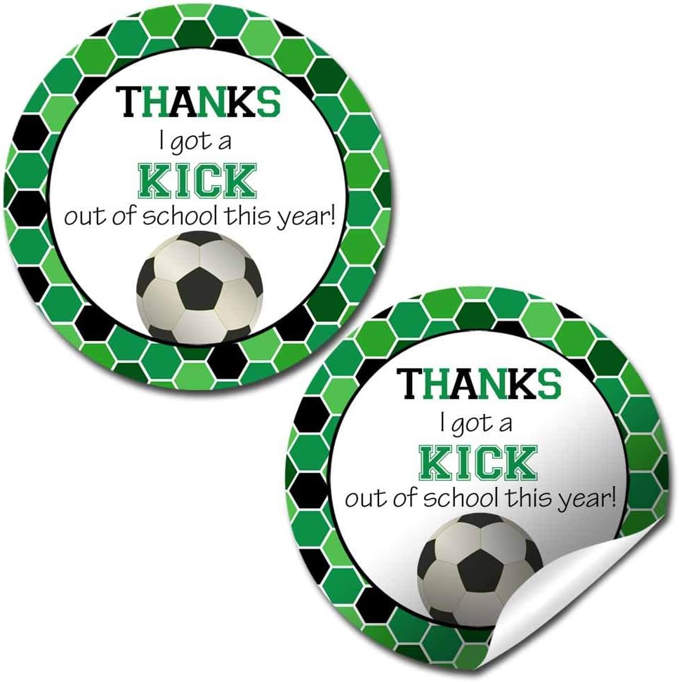 Amazon.com: Soccer Sports Themed Teacher Appreciation Thank You Sticker ...