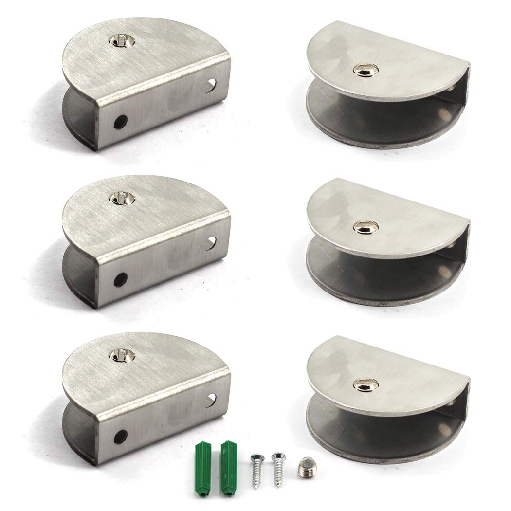 Glass Clamp Bracket 9-14mm Stainless Steel Glass Shelf Clips Wall ...