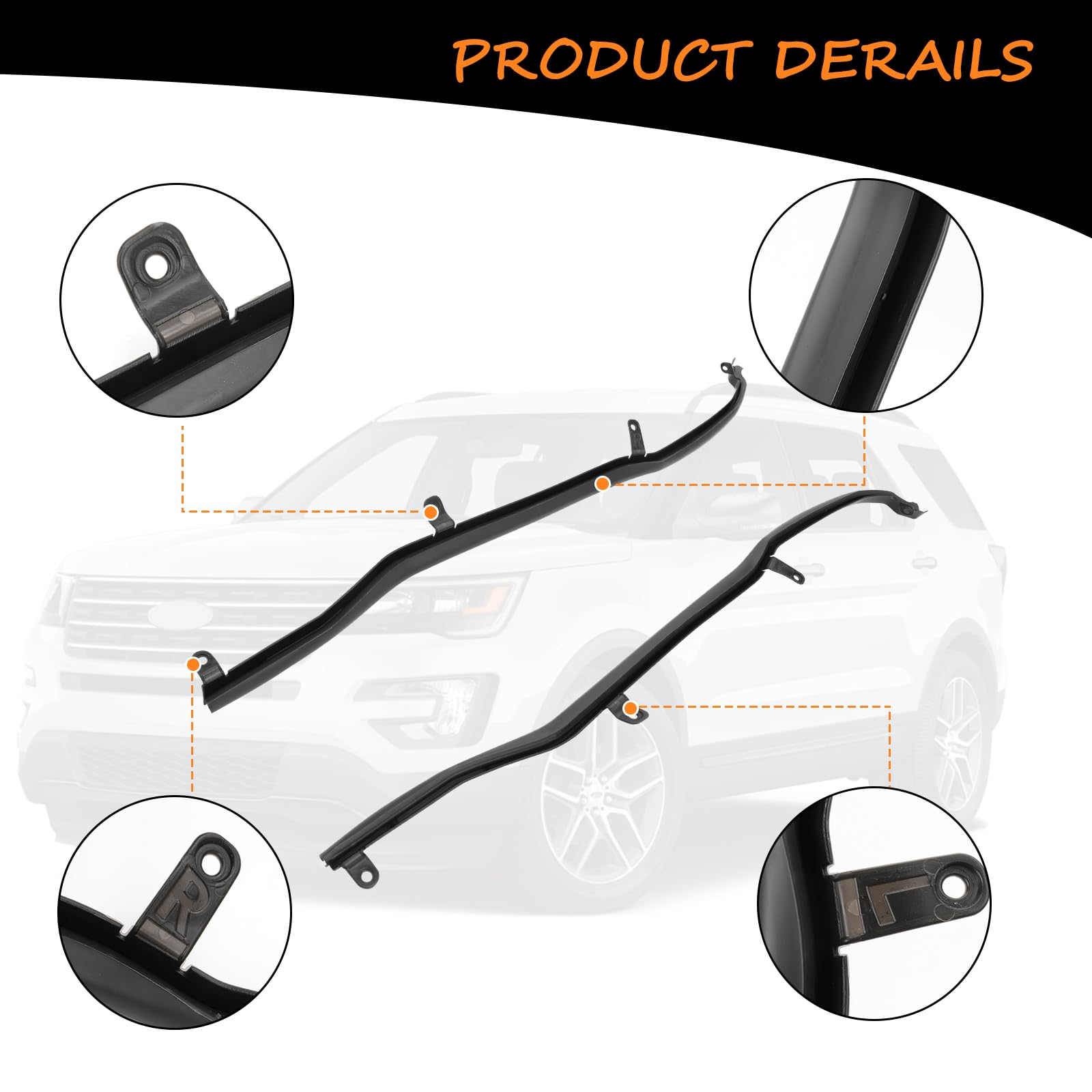Snapklik.com : 1 Pair LH & RH Front Edge Of Rear Door Weather Strip ...