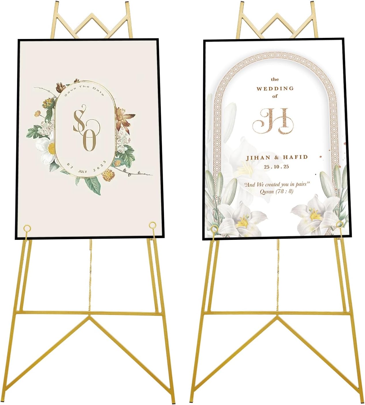 Amazon.com: 2Pcs 46inch Large Metal Easel Stand for Display, Golden ...