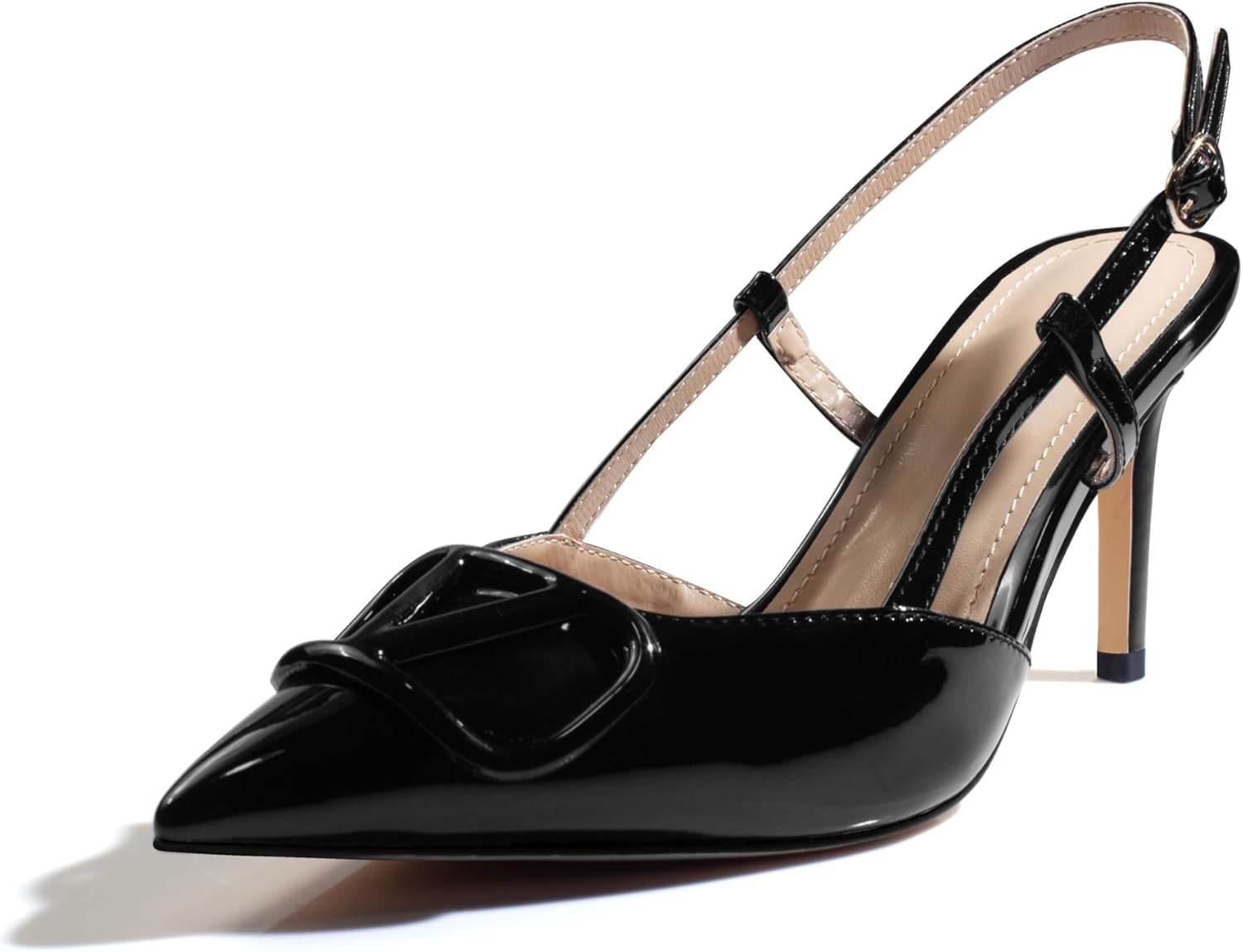Amazon.com | Aylhkar Women Heeled Slingback Sandals Closed Pointed Toe ...