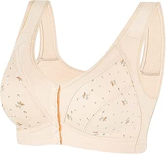Front Button Bra Front Closure Everyday Bras Convenient Snap Sleep Bra ...