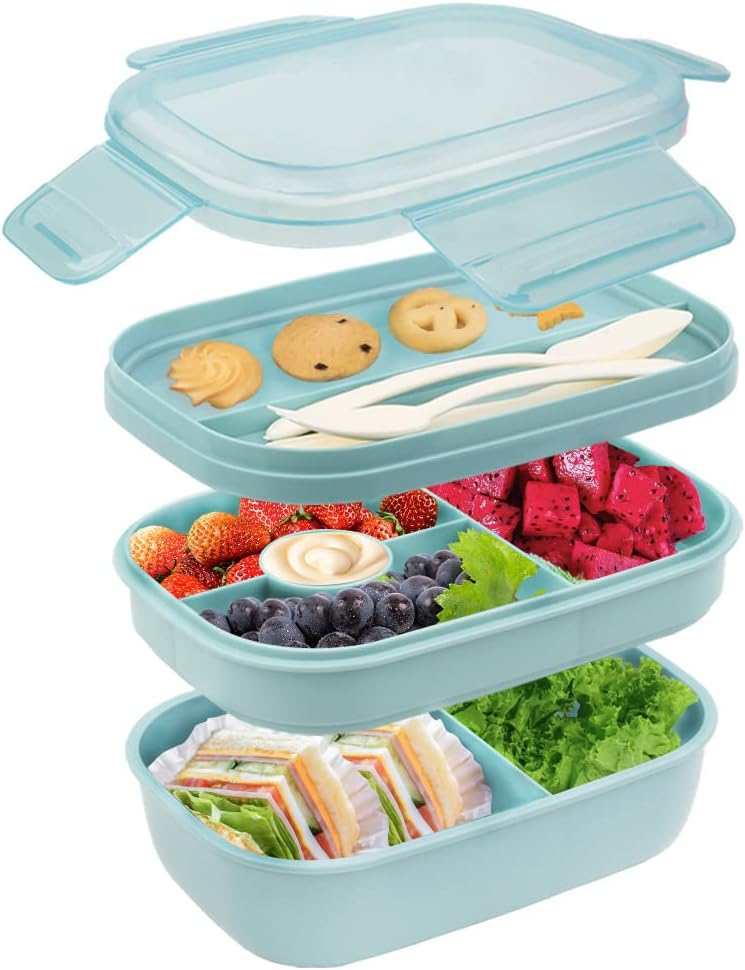 IJIAMY Bento Lunch Box Kids, Bento Box Lunch Box Adults with 5 ...