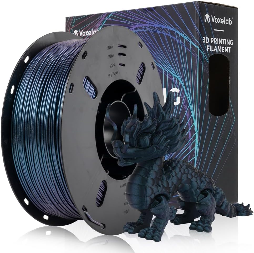 VOXELAB 3D Printer Filament, 1.75mm PETG Burnt Titanium Filament ...