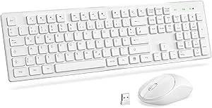 Wireless Keyboard Mouse Set, 2.4 GHz Ergonomic Wireless Keyboard with ...