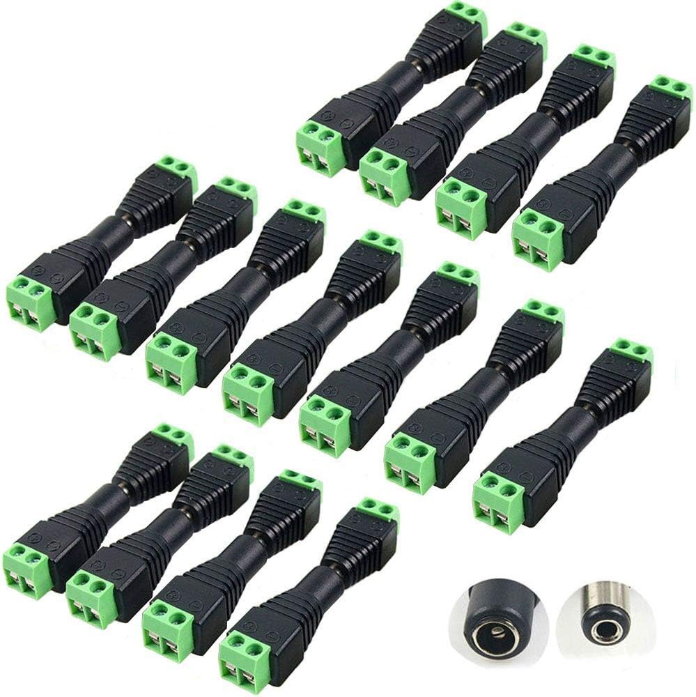 Amazon.com: exgoofit DC Power Connector 15 Pairs 12V Male+Female 2.1x5 ...