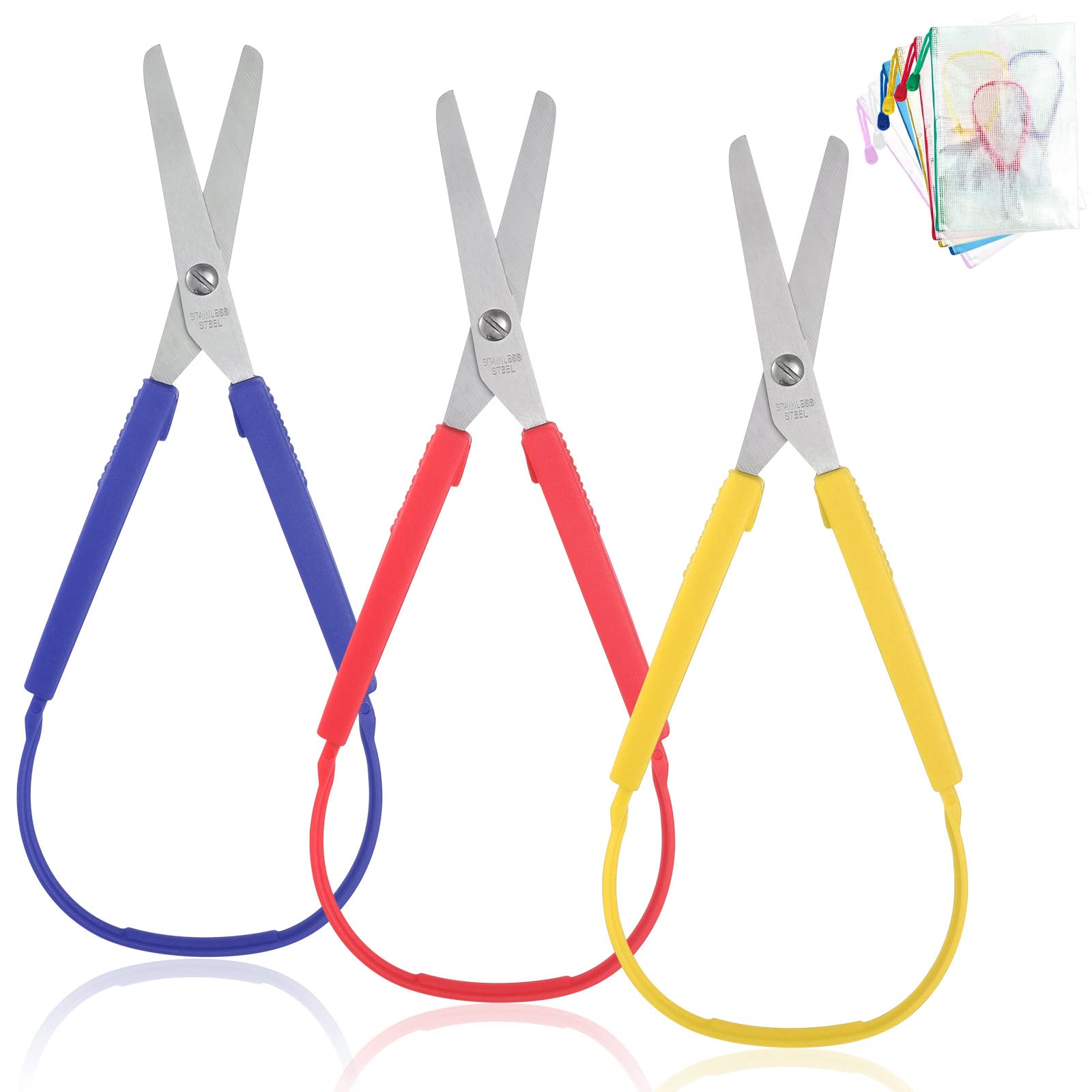 3 Pack Loop Scissors for Children, Scissors 3 Year Old Scissors for ...