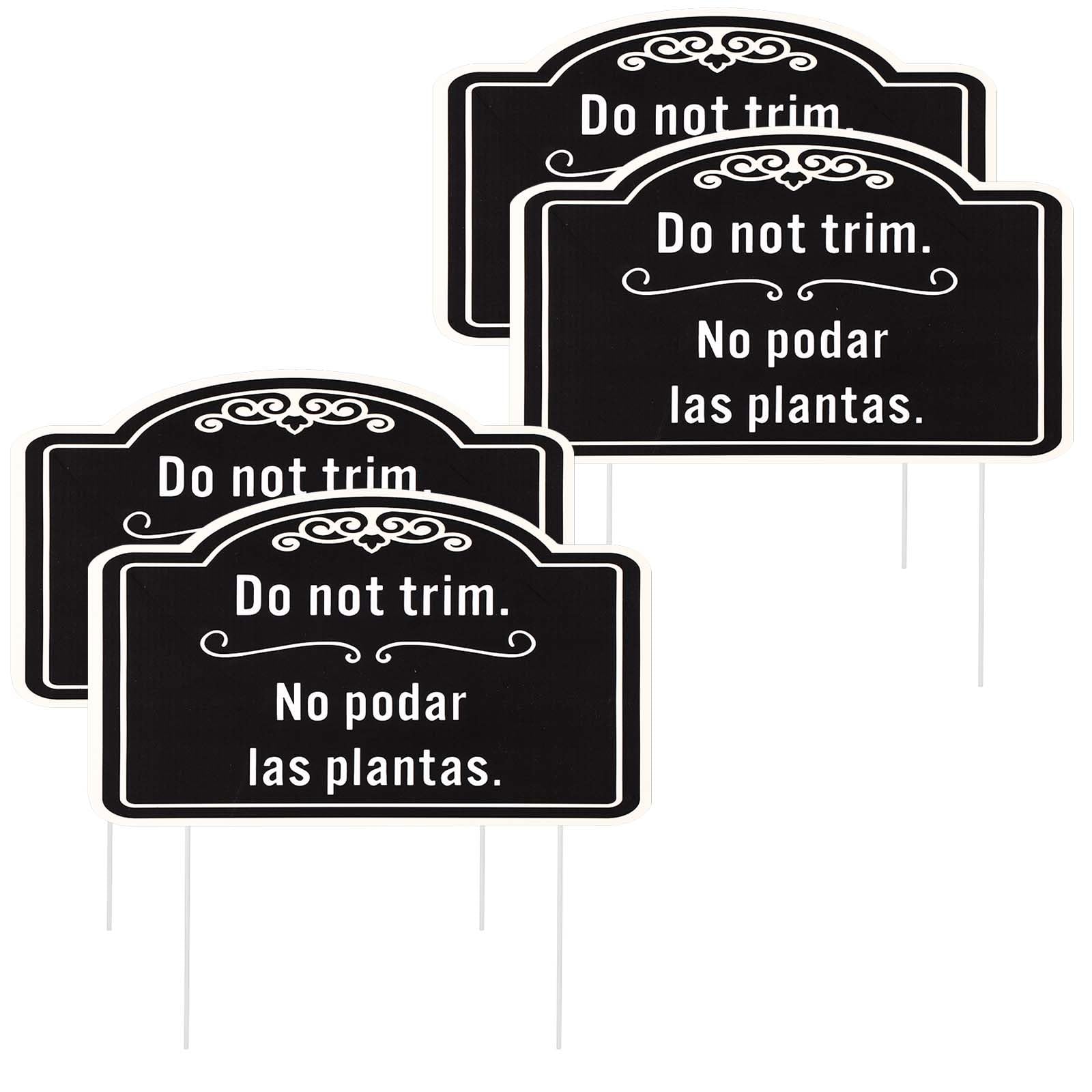 Amazon.com: 4pcs Do Not Trim Signs with Stakes, Corrugated Plastic Do ...
