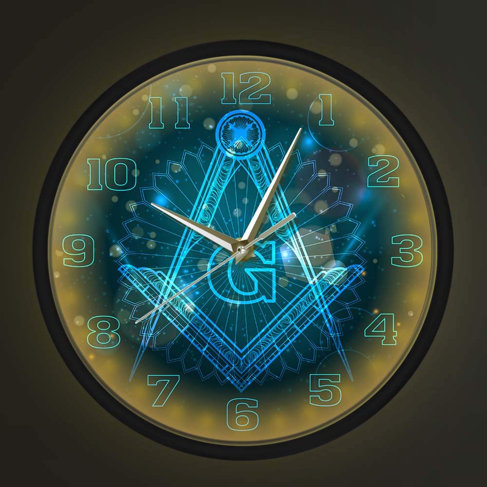 Amazon.com: Geek Alerts Freemason Logo Silent Wall Clock with Sound ...