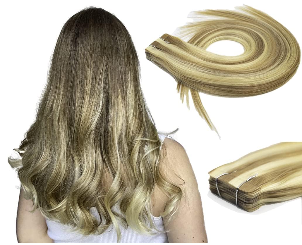 Amazon.com : STRATUS88 Seamless Remy Tape In Hair Extensions Human Hair ...