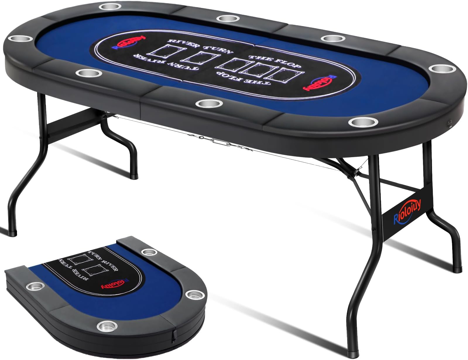 Amazon.com: Rioloiuy 10 Player Poker Table Foldable,Texas Holdem Poker ...