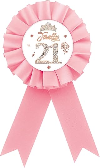 Amazon.com: Finally 21 Tinplate Badge Pin, It's My 21st Birthday Button ...