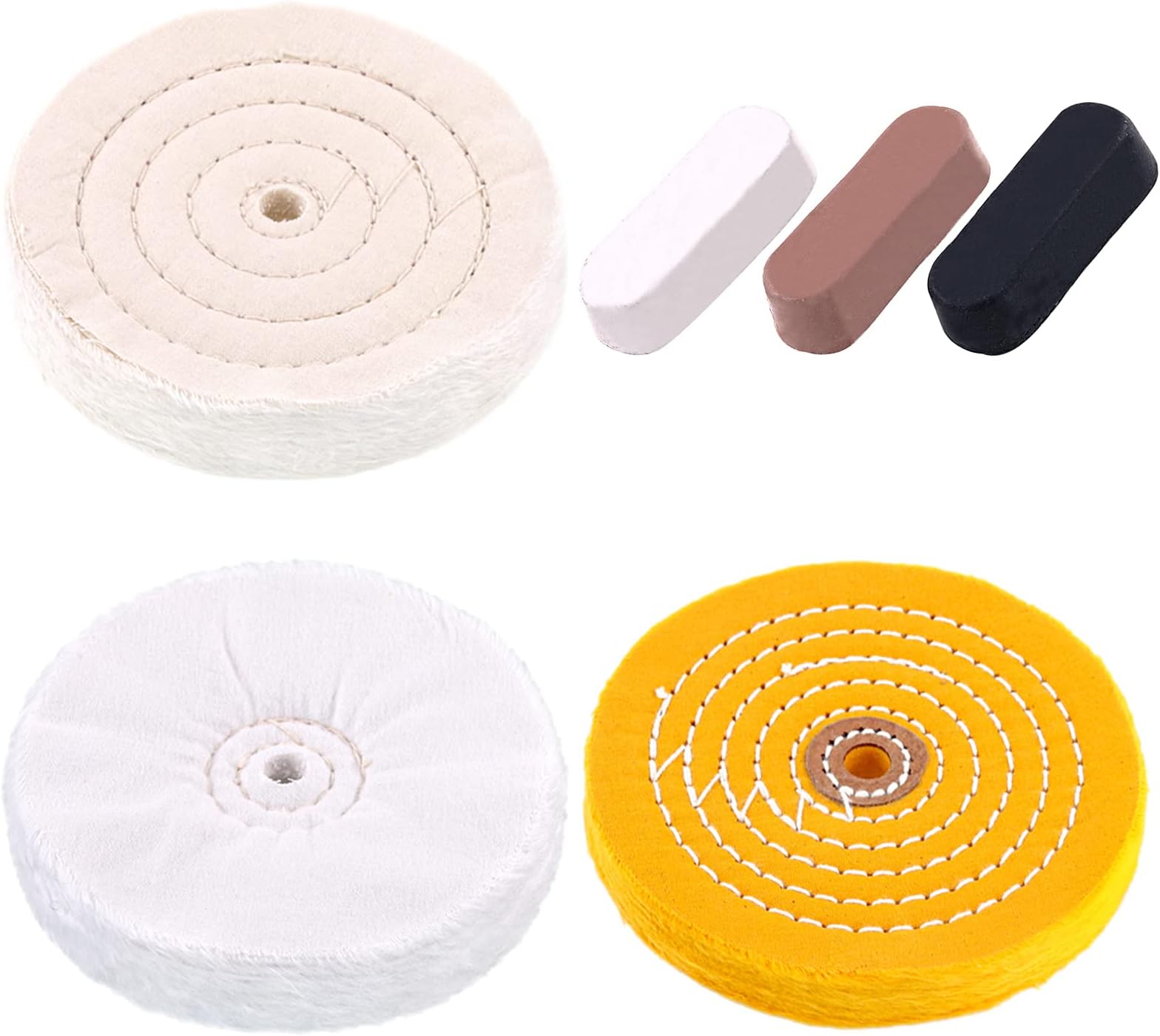 Swpeet 6Pcs 6 Inch Professional Buffing Polishing Wheels with 3 Colors ...