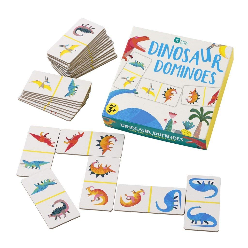 Talking Tables Dino Dinosaur Dominoes Game, Paper, DINODOMINOES – BigaMart