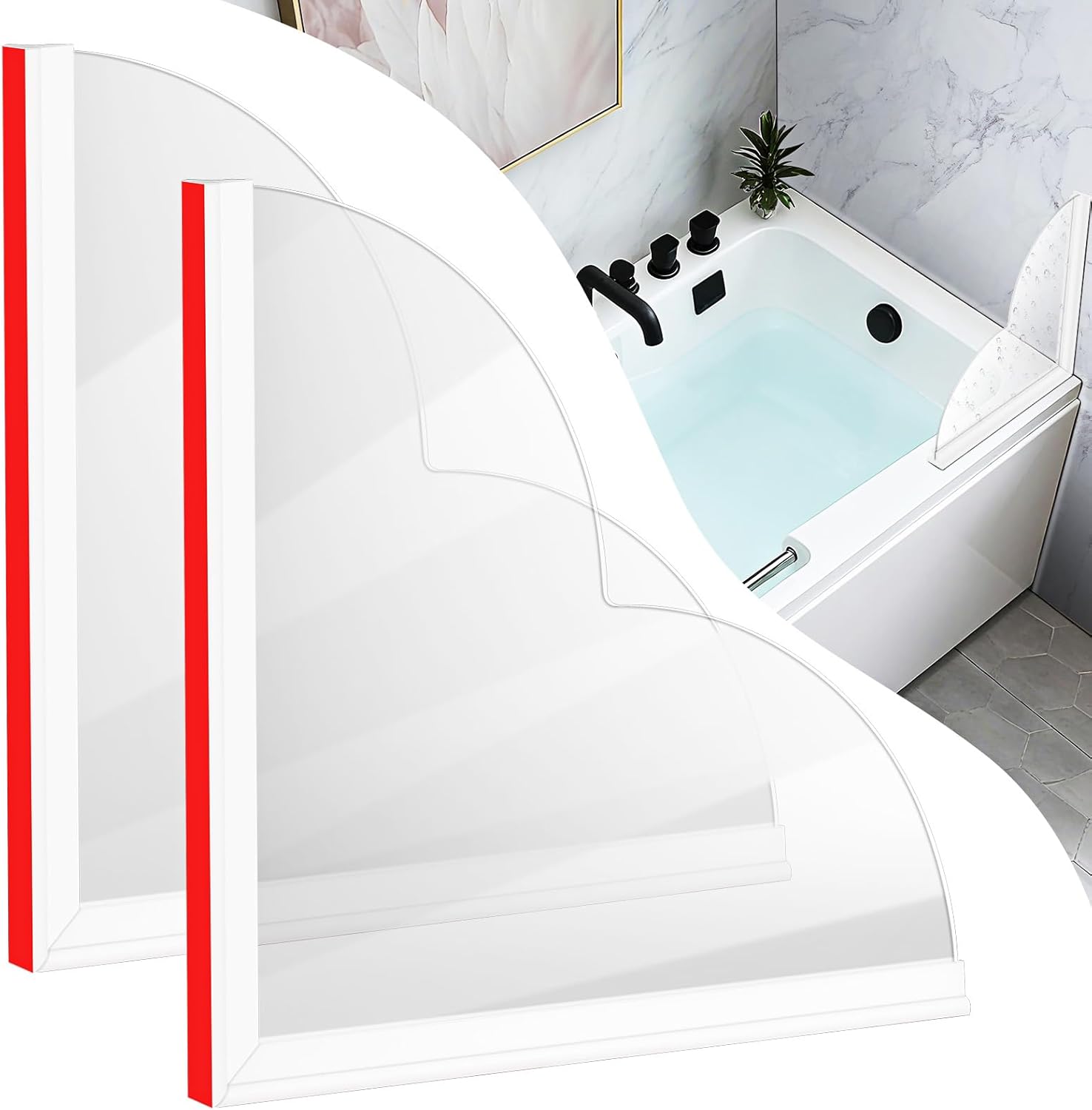 Amazon.com: EVOULTES 2 Pack Large Shower Splash Guard Kit, Upgrade 9.25 ...
