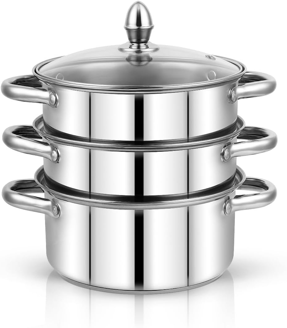 Meyer Stainless Steel 3 Level Multi Steamer for Vegetables Cooking ...