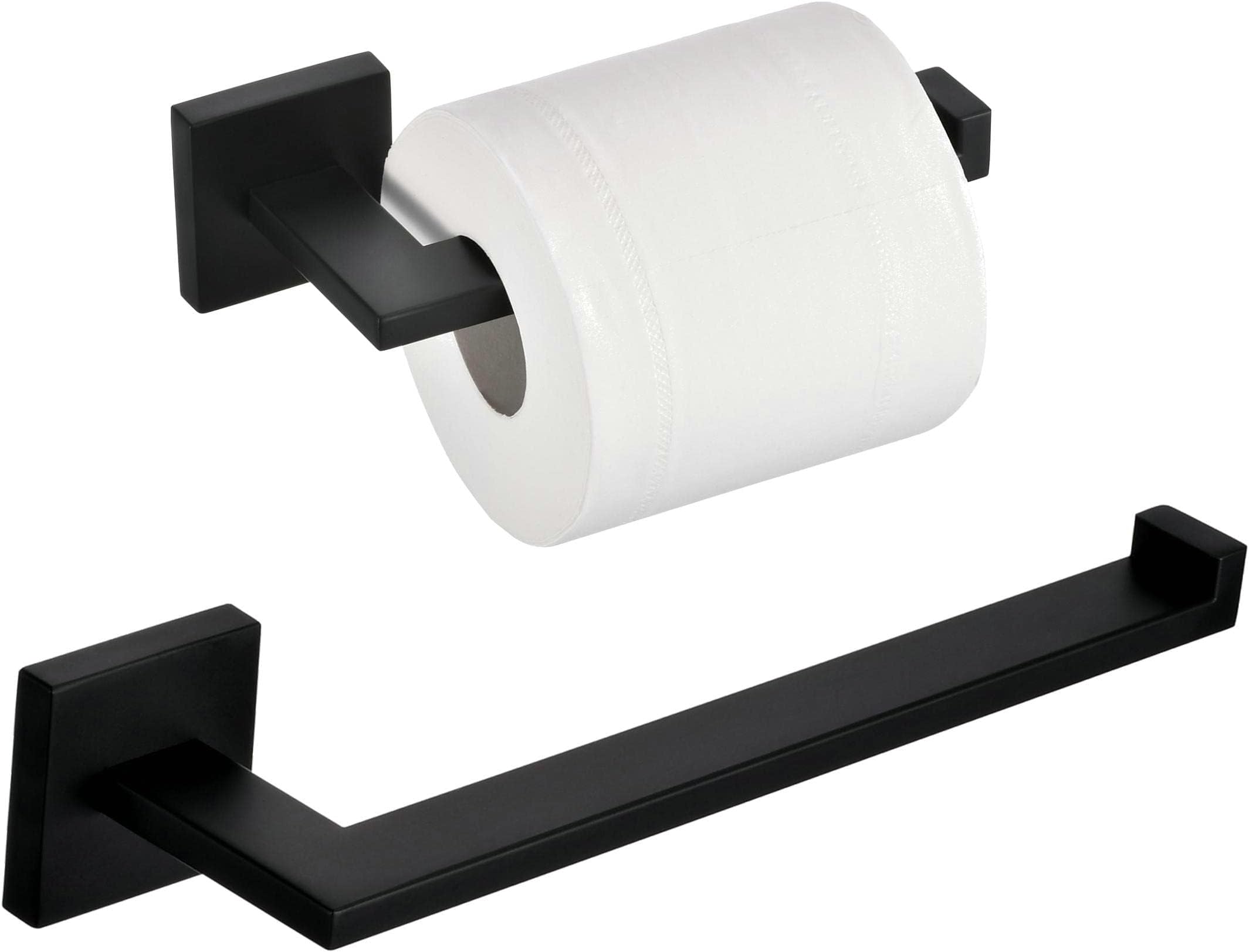 Amazon.com: Matte Black Bathroom Accessories Hardware Set 2 Pieces ...