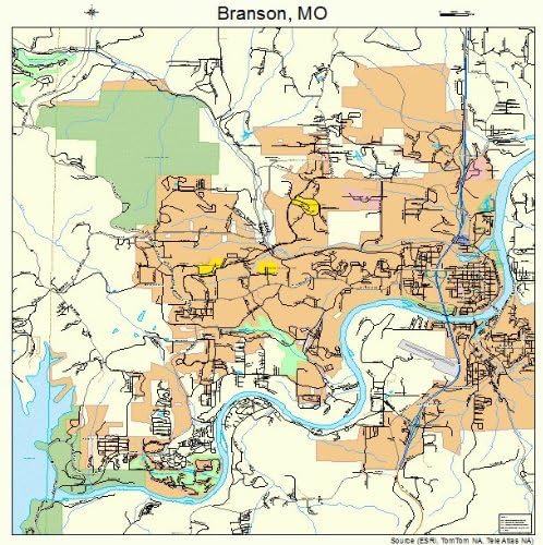Amazon.com: Large Street & Road Map of Branson, Missouri MO - Printed ...