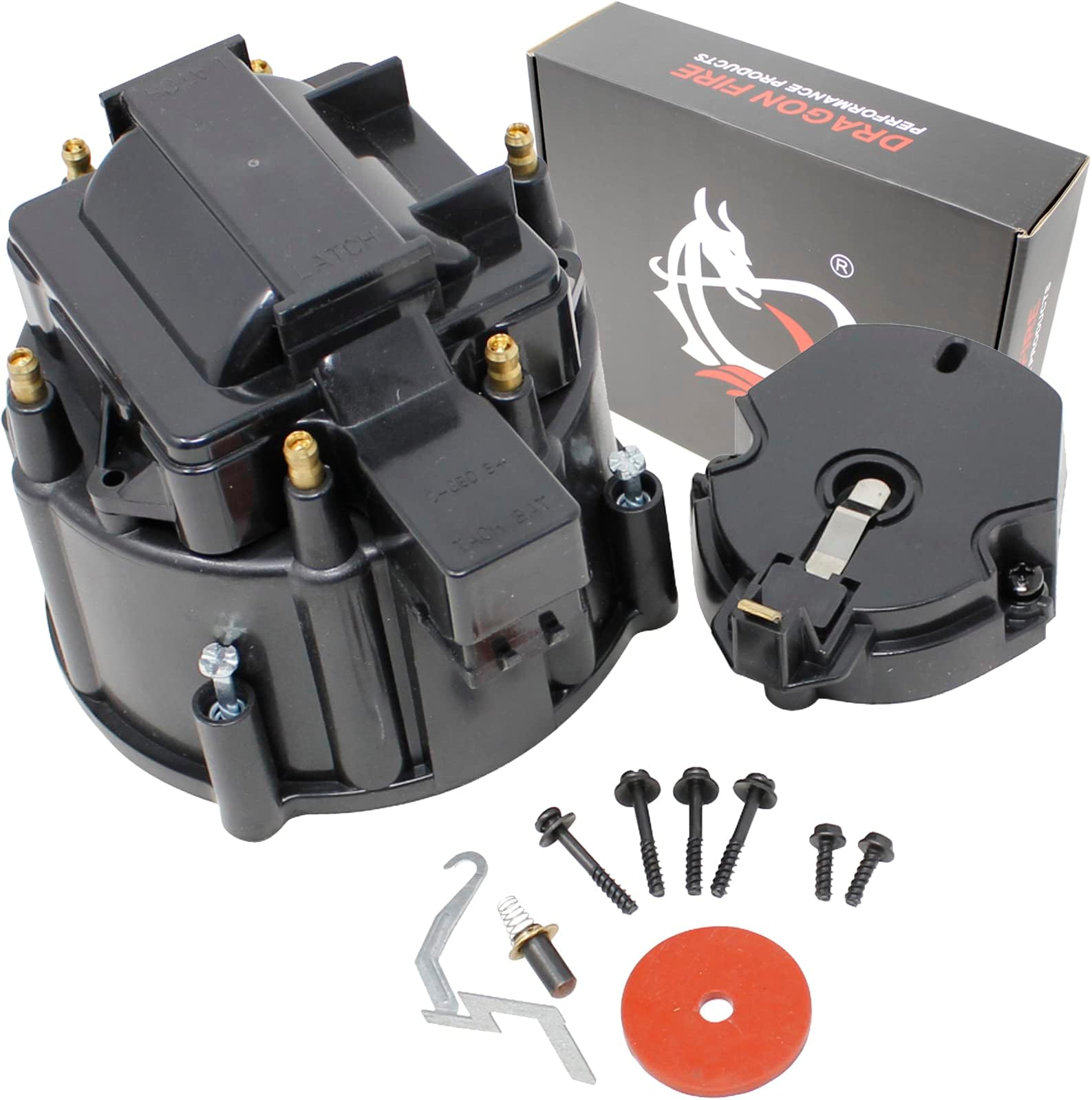 Amazon.com: Red Male HEI Distributor Cap and Rotor for K549 SBC 283 305 ...