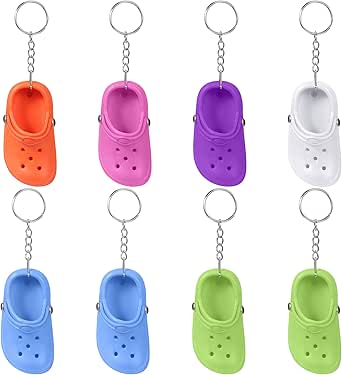 FANTESI 8 PCS Mini Croc Keyring, Funny Croc Shoe Keychain Novelty Shoe ...