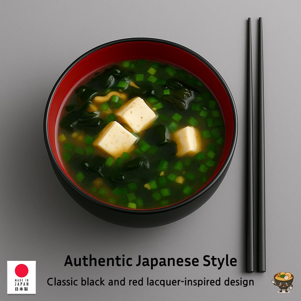 Snapklik.com : 2-Pack Authentic Japanese Plastic Ramen Bowl, Black And ...