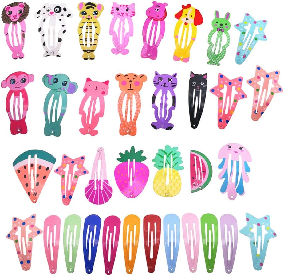 Amazon.com : 60 Pcs Hair Clips for Girls,Cute Cartoon Animal Shaped ...
