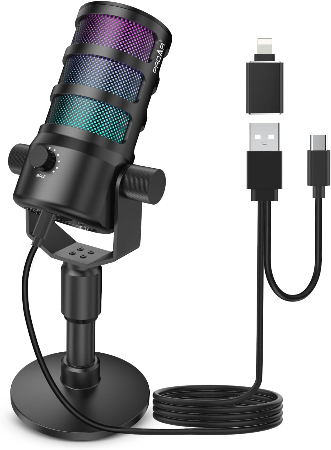 Amazon.com: PROAR Microphone for Podcast Streaming,USB Gaming ...