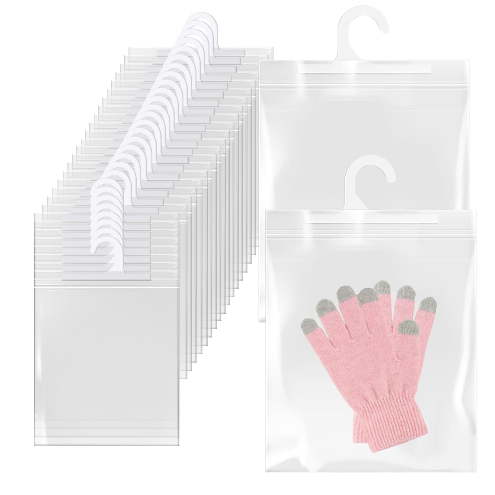Amazon.com: 30 Pack Hanging Storage Bags, 10" X14.95" Large Hook Hang ...