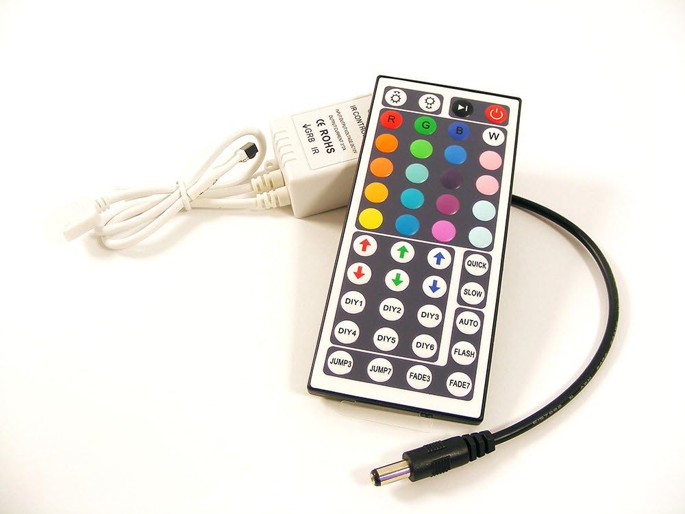10 Meters 44-Button Remote Controller with Receiver for 1 m RGB LED ...