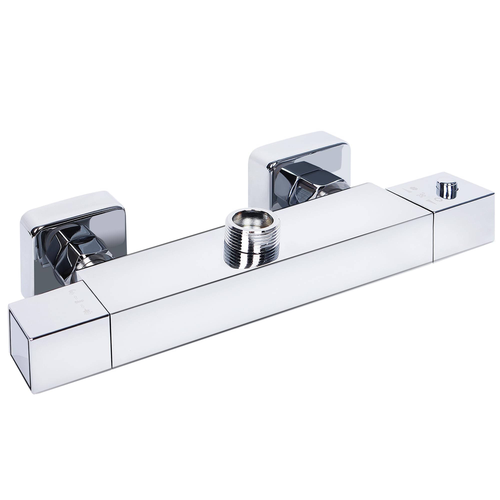 Ronvie Thermostatic Shower Mixer Bar Two Outlet, Wall Mounted Shower ...
