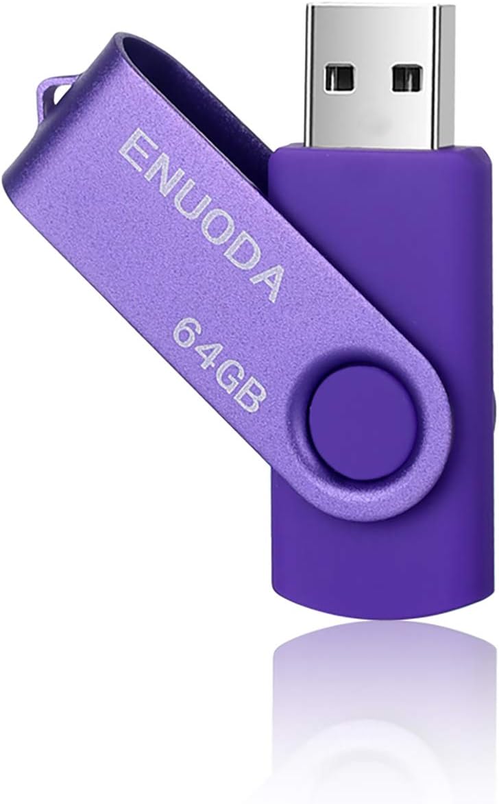 ENUODA USB Stick 64GB USB Speicherstick Rotate Metall Mehrfarbig High Speed USB 2.0 Flash Drive ...