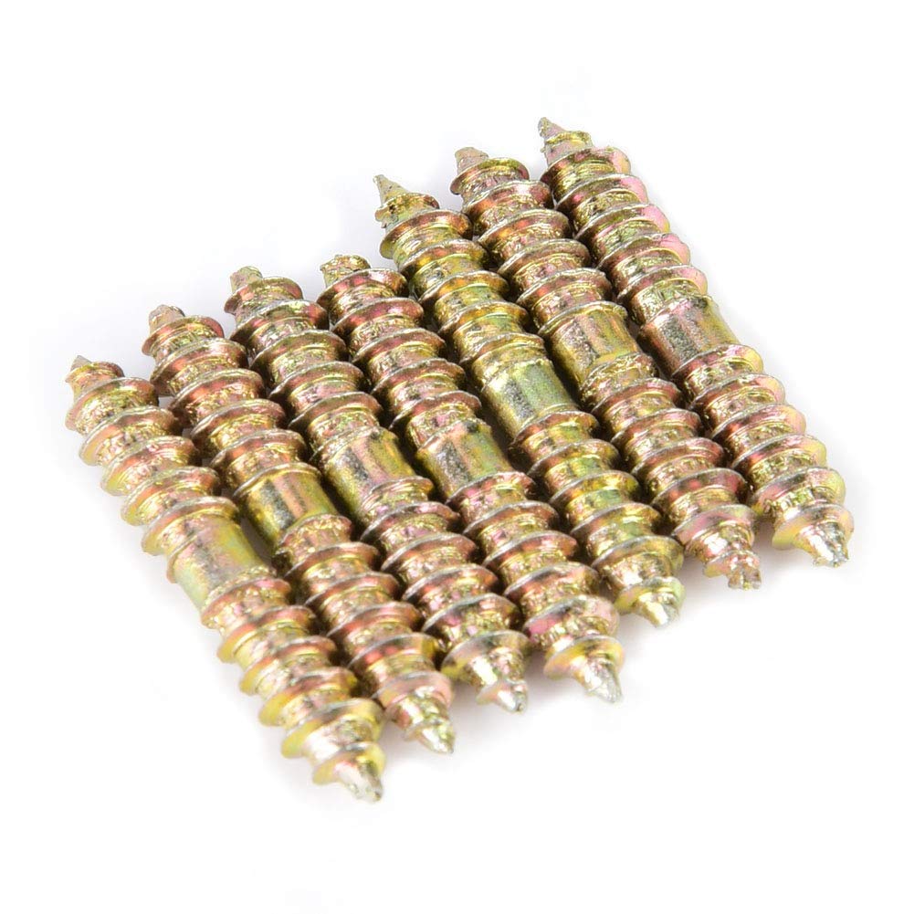20Pcs 5x30mm Dowel Screw, Iron Double Ended Screw Zinc Plating Self ...