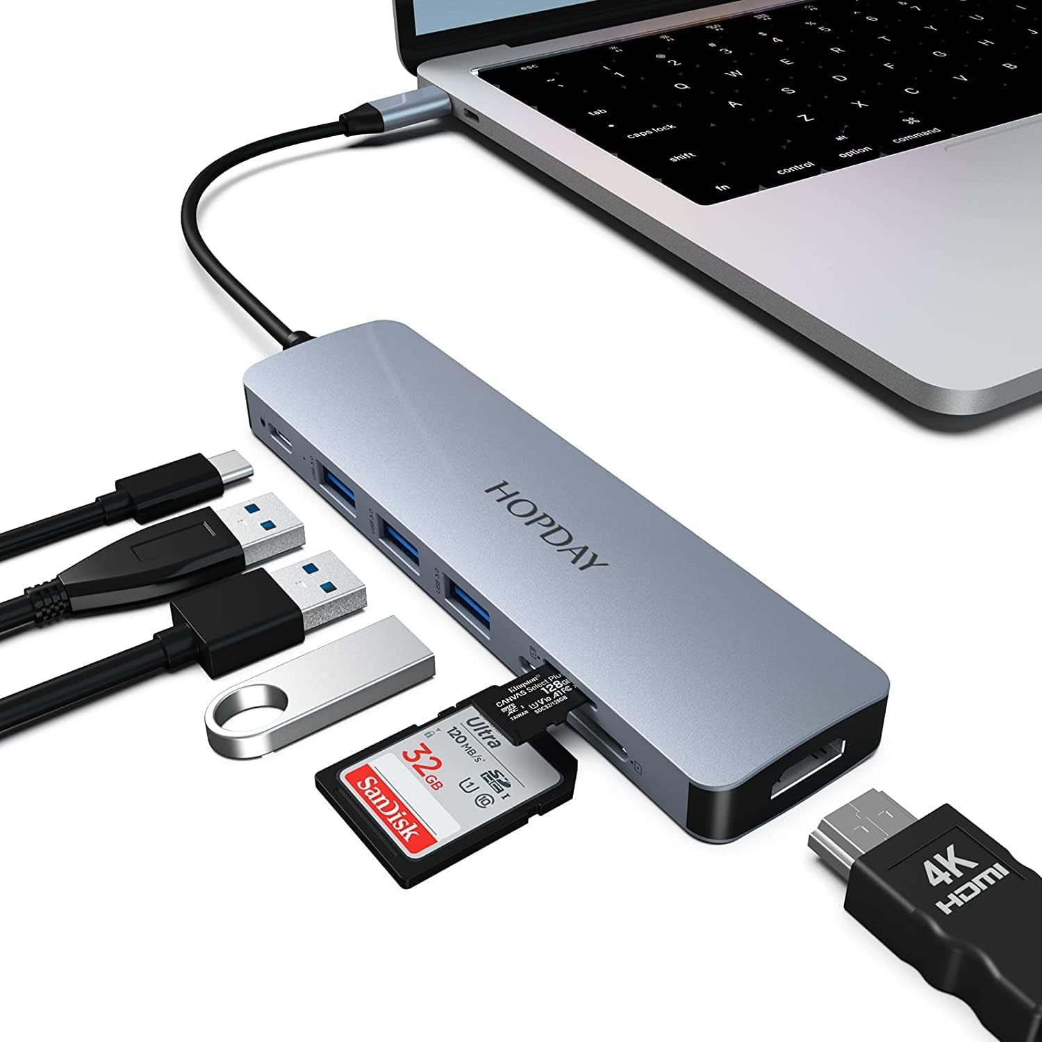 Baseus USB C Hub 7 in 1 Adapter mit 4K@60Hz HDMI, 100W PD, 3 A 3.0 ...