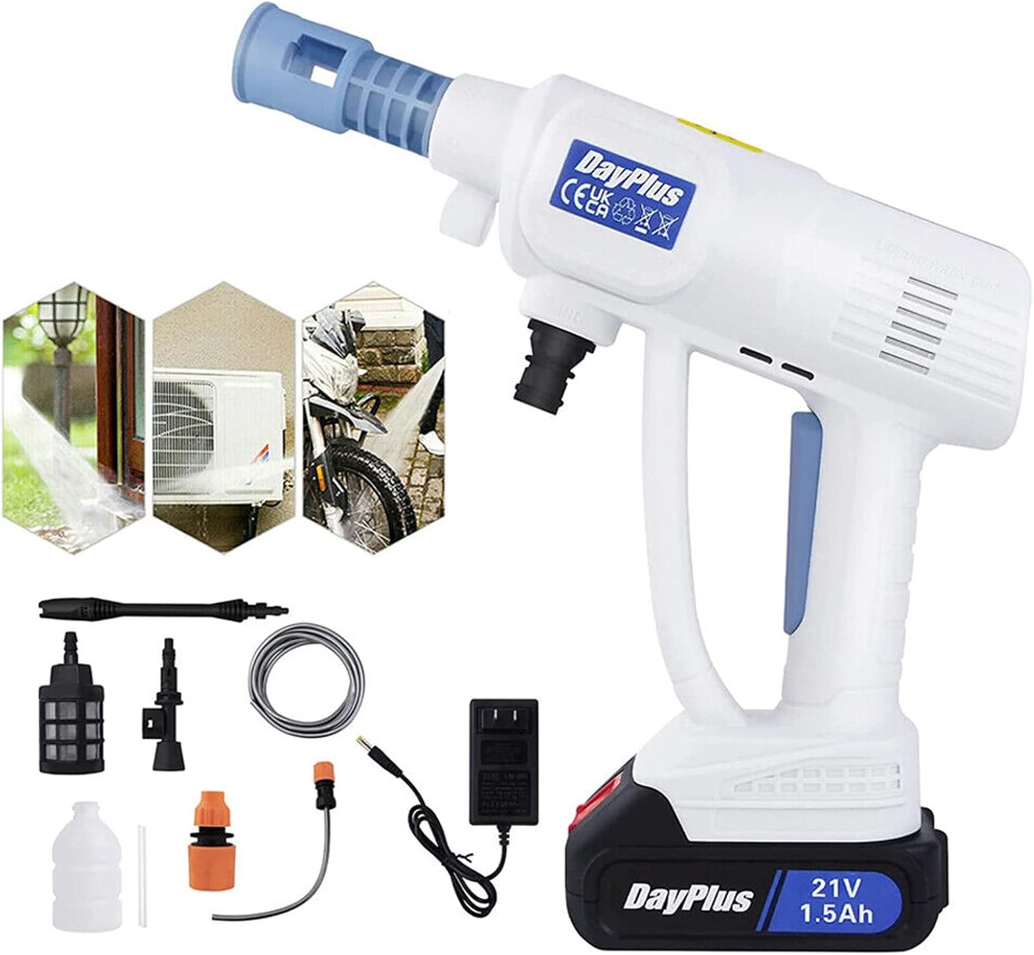 Cordless Jet Wash Power Washer 21V Electric Cordless Pressure Washer ...