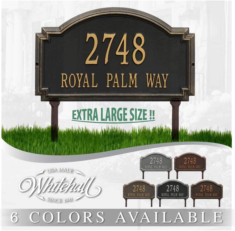 Amazon.com: Whitehall™ Personalized Cast Metal Address plaque - The ...