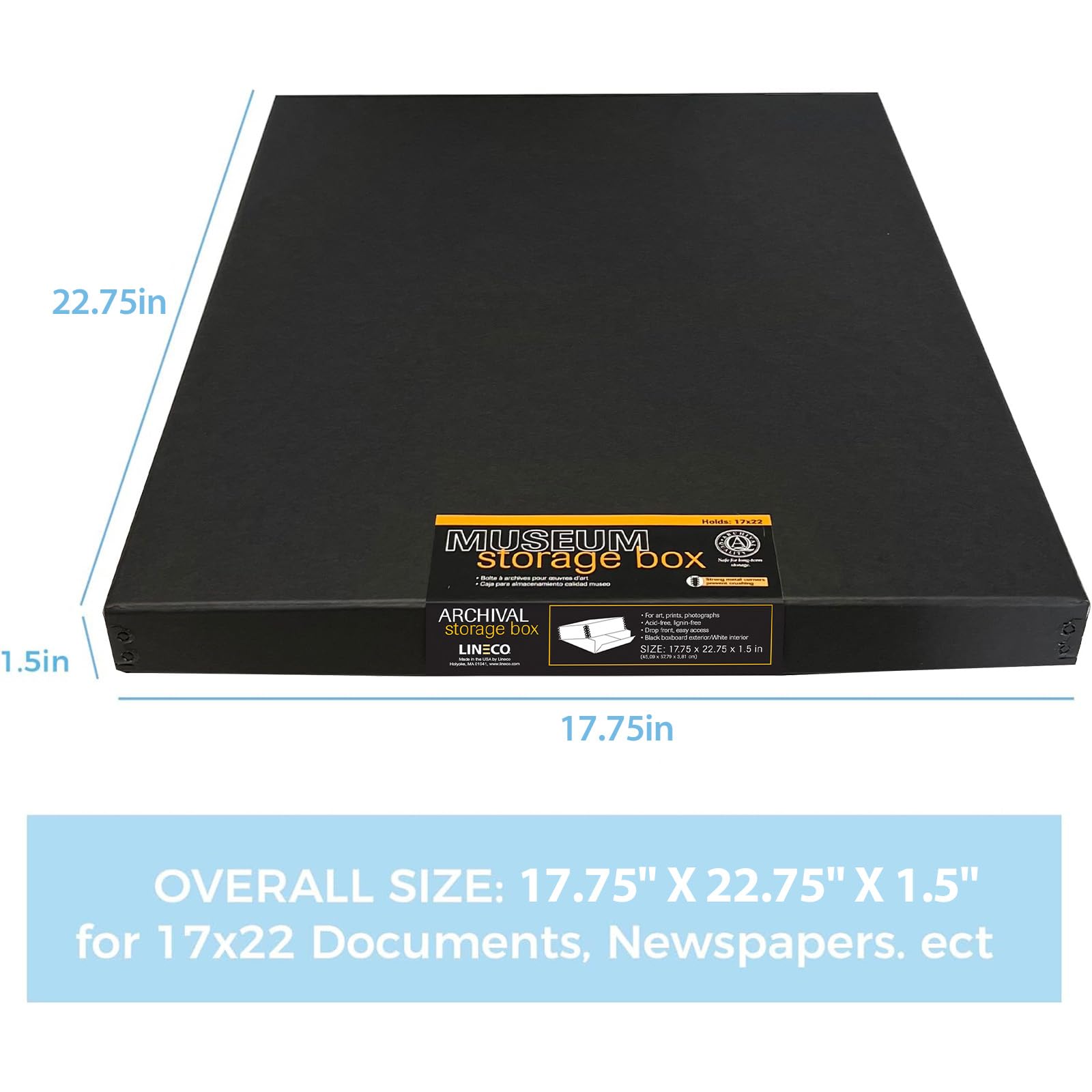 Photo Boxes Lineco 12x12 Archival Scrapbook Storage Box, Acid Free Drop ...