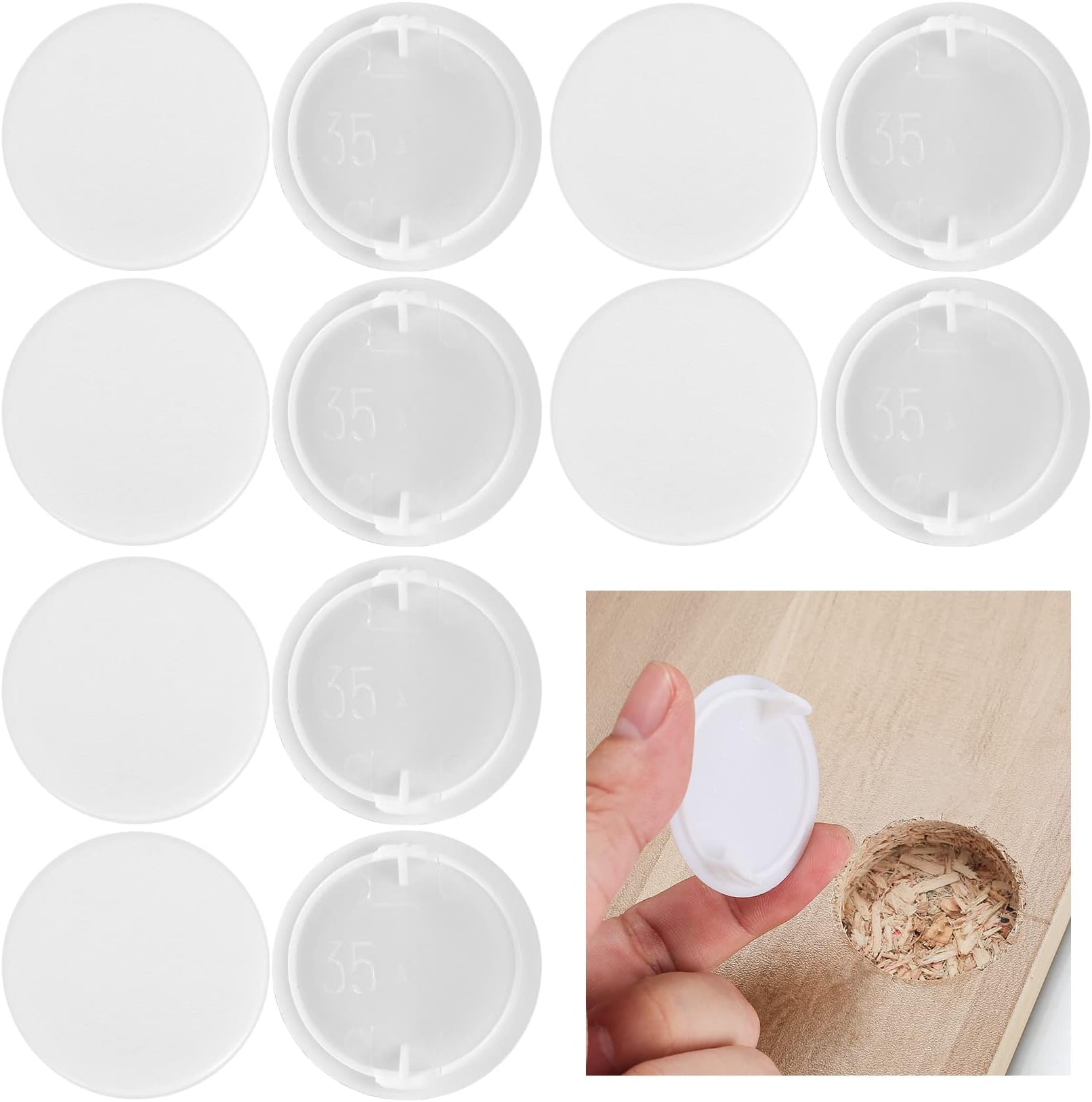 Hinge and Bracket Supplies 35Mm Hinge Winged Cover Caps 10 X WHITE For ...