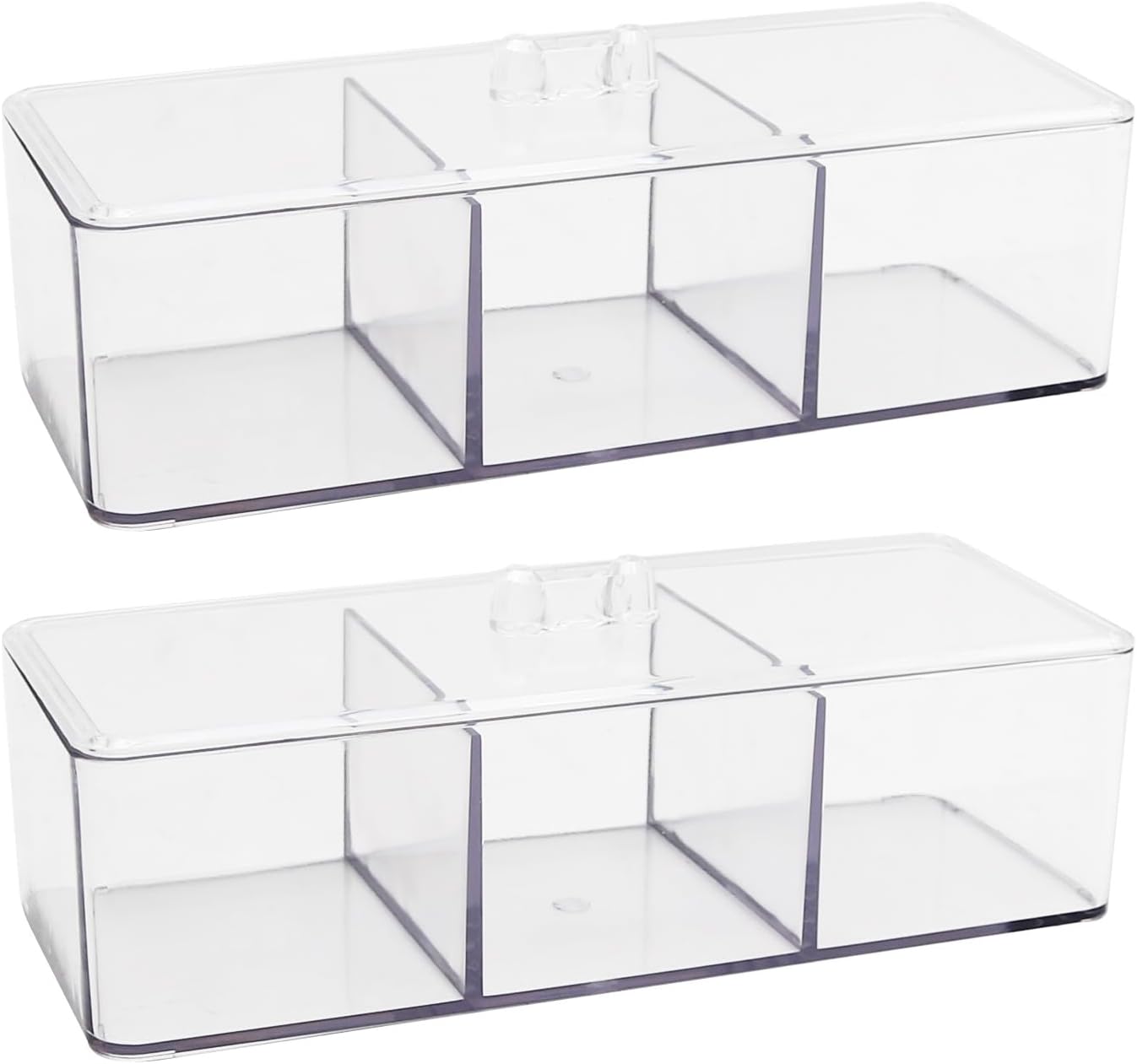 Amazon.com: 2 PCS 3-Section Drawer Organizer with Lid, 9" x 3.5" x 2.4 ...